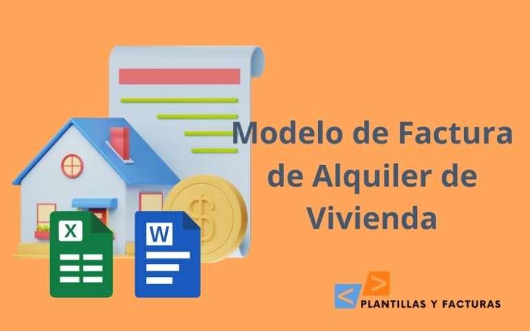 Modelo de Factura de alquiler de vivienda » Excel y Word